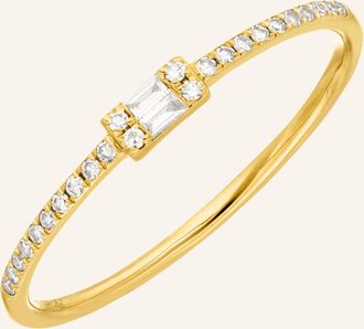 Leaf Ring Tiny Baquette Aus 14 Karat Gelgold Mit Diamanten gold