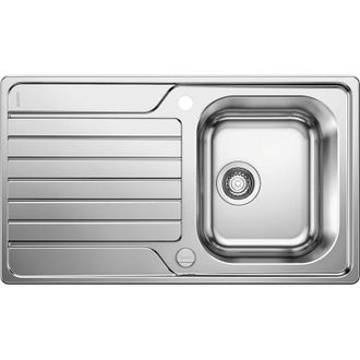 Les Tendances Blanco Dinas 45 - Sp&uuml;le, 86x50 cm, mit Ablaufbedienung, Edelstahl geb&uuml;rstet 523378