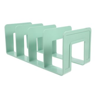 Hemobllo Schreibtisch Organizer Buchst&uuml;tze aus Gr&uuml;nem Kunststoff mit 4 F&auml;chern Stabile Buchhalter f&uuml;r Schwere B&uuml;cher Platzsparender B&uuml;ro Buchorganizer ohne Mon