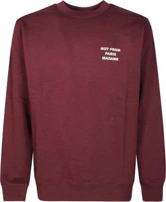Dr&ocirc;le de Monsieur Homme, Sweatshirts et sweats &agrave; capuche, Rouge, Taille: XL Felpa Girocollo Logo