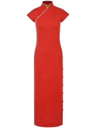 Shanghai Tang robe &agrave; design r&eacute;versible - Rouge