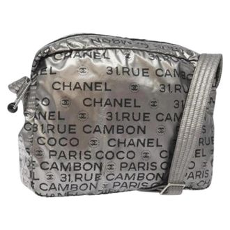 Chanel Pre-owned Vintage Nylon Schultertasche - - Pre-owned - Damen - Grau - ONE SIZE