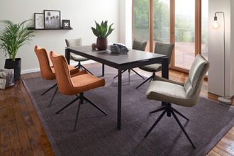 Loftscape home24 Drehbarer Polsterstuhl Ramilles 2er-Set 57 x 89 x 66cm Braun/Rostbraun