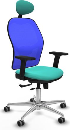 Piqueras y Crespo Jorquera Stuhl f&uuml;r die Arbeit zu Hause mit 2D-Armen, h&ouml;henverstellbarer Lendenwirbelst&uuml;tze und festem Kopfteil, ausgestattet mit Syncro/Traslack und i