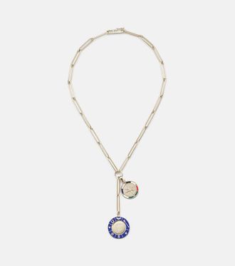 Foundrae Collier Crescent & Internal Compass en or 18 ct et diamants