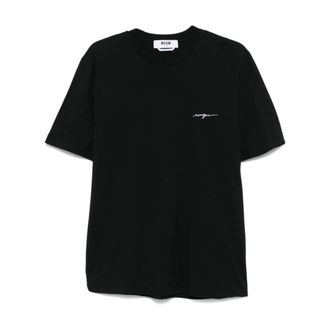 Msgm Msgm, Homme, Tops, Noir, Taille: S T-shirt Noir Col Rond