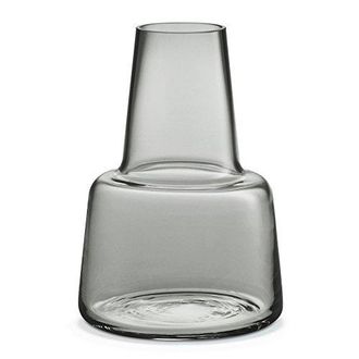 Holmegaard Vase mittel Hals H24 cm Flora aus mundgeblasenem Glas, grau