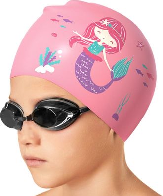 Generico Badekappe f&uuml;r Kinder | Design mit Geh&ouml;rschutz - zum Schwimmen von Kindern | f&uuml;r M&auml;dchen, Jugendliche, Pool, See, Haus und Garten