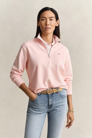 GANT Damen Shield Sweatshirt mit Rei&szlig;verschlusskragen (XXXL) APRICOT Rosa