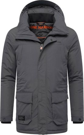 Stone Harbor Herren Parka Wadiim mit Kapuze & Zwei-Wege-Rei&szlig;verschluss