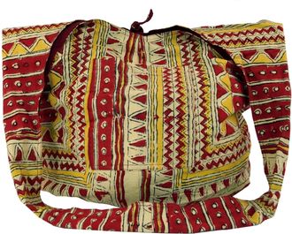 Guru Shop Sadhu Bag, Umhängetasche, Blockdruck Hippie Schultertasche, Schulterbeutel, Einkaufstasche, Unisex - Erwachsene, Mehrfarbig, Baumwolle, 35x49x22 cm