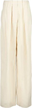 Stella McCartney Femme, Pantalons, Beige, Taille: 36 FR Pantalon Large à Panneaux Beurre