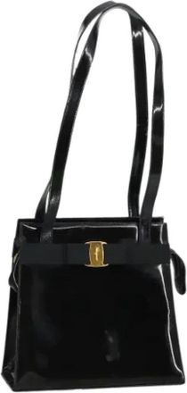 Ferragamo Pre-owned Toile sacs-ports-paule - Femme - Pre-owned - Noir - Taille: ONE Size