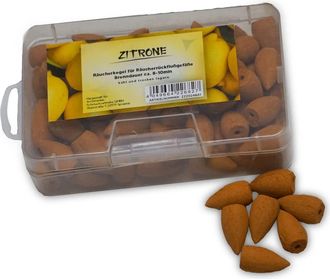 Imago 70 Stück Räucherkegel in verschiedenen Duftvarianten zum Auswählen, natürliche Rauchkegel, für Backflow, Rückfluss Räuchergefäß, Brunnen (Zitrone)