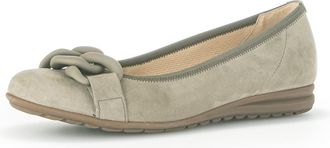 Gabor Damen Klassische Ballerinas, Frauen Flats,Moderate Mehrweite (G),Halbschuhe,Sommerschuhe,Slipper,Ballet-Flats,Schilf (Uni),37.5 EU / 4.5 UK