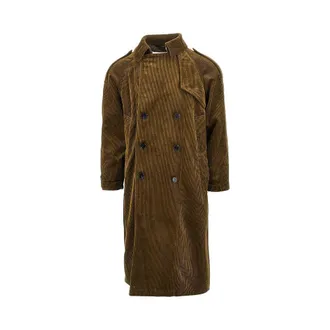 Palt&ograve; Corduroy double-breasted long coat Man II