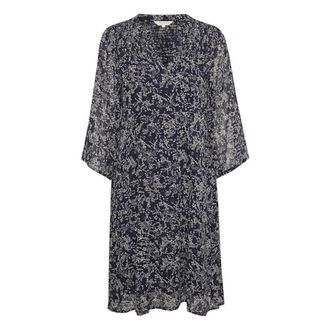 Part Two Marineblaues gemustertes Kleid - - Dresses - Damen - Blau - XL