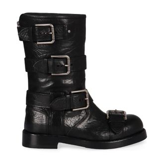 Dolce & Gabbana Femme, Chaussures, Noir, Taille: 36 EU Bernini Buckle Bottes