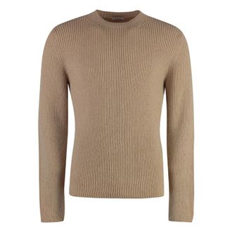 Malo Gerippter Kamelstrickpullover - - Knitwear - Herren - Beige - M