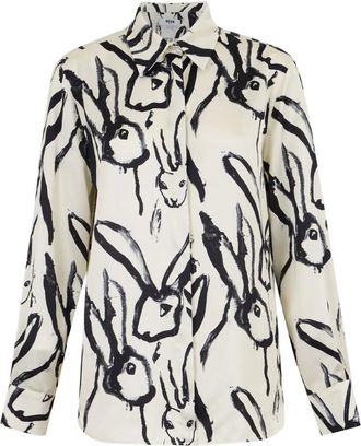 Msgm Hemd mit Hasen-Print - Weiß