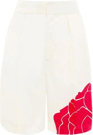 Victoria Beckham Femme, Shorts, Blanc, Taille: 36 FR Shorts Natural Flor Roja