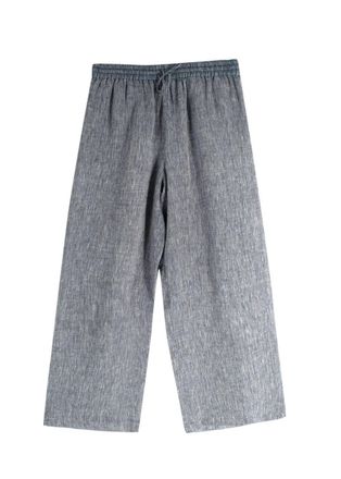 Dior Blue Linen Wide Leg Trousers Size XS