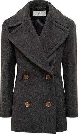 Lanvin Femme, Manteaux, Gris, Taille: 38 FR Wool Peacoat