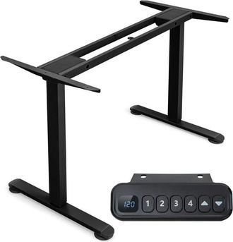 Costway Costway - Bureau assis debout &eacute;lectrique 70-120 cm - R&eacute;glable avec panneau intelligent - Charge 100kg - 2 moteurs silencieux - Finition blanche