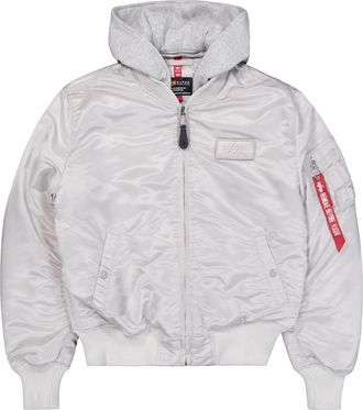 Alpha Industries Alpha Industries Herren MA-1 Zip Hood Back Print Bomberjacke, Pastel Grey, L