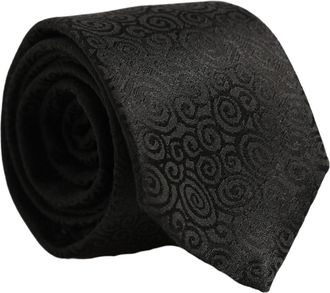 Dolce & Gabbana Silk Swirl Pattern Necktie - Black