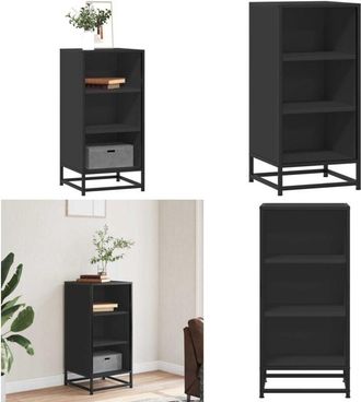 vidaXL Sideboard Schwarz 35,5x35x76 cm Holzwerkstoff und Metall - Vidaxl