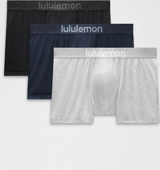 lululemon Boxer Always in Motion Lot de 3 pour Hommes - 8 cm - Noir/Bleu - Taille 2XL