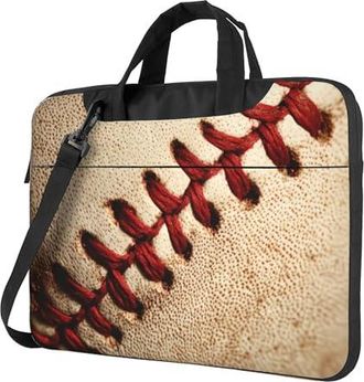 Generic Sac de protection vintage pour ordinateur portable de 15,6, avec bandouli&egrave;re et coutures de baseball, housse de protection antichoc pour homme et femm