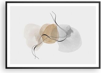 Arttor Poster Schwarzrahmen Deko 100x70cm Abstrakt minimalistisch Aquarell Wandposter Wanddeko Bild Wand Kunstdruck Wandbilder Dekoration Wohnzimmer Schlafzi