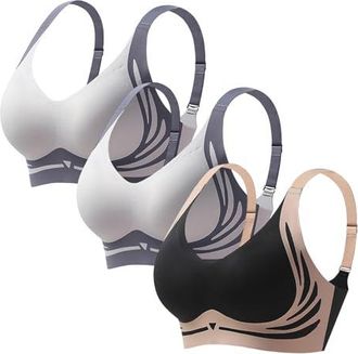 Generic Soutien-gorge sans armatures push-up classique doux maintien solide soutien-gorge élégant bords ondulés minimaliste bustier respirant sculptant bustie