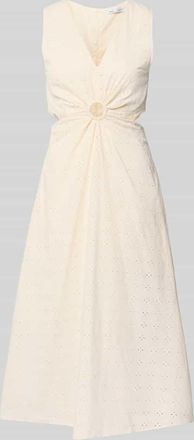 Mango Midikleid mit floralem Loch-Stitching