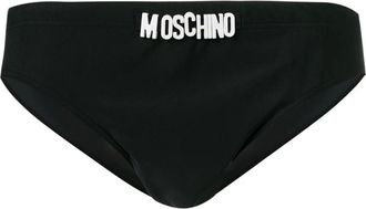 Moschino Homme, Maillots de bain, Noir, Taille: XL Logo Plaque Swimming Briefs