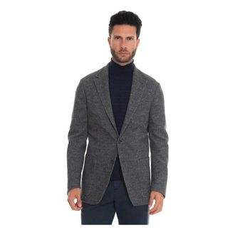 Canali Jacke mit Herringbone Print und Taschen - - Jackets - Herren - Grau - M