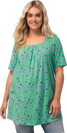 Ulla Popken Damen Longshirt T-Shirts, Grün, 20-22