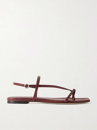 Aeyde Ella Leather Slingback Sandals - Burgundy