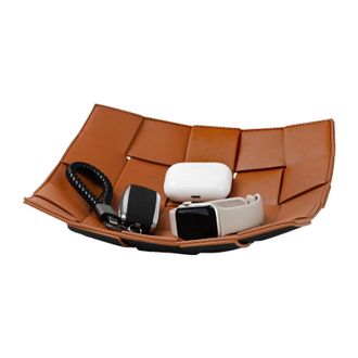 Generic Schl&uuml;sselschale | Kunstleder Schl&uuml;sselablage F&uuml;r Haltisch - Geflochtener Korb, Stilvolles Haushalts-Aufbewahrungssystem F&uuml;r Schlafzimmer, Schminktisch