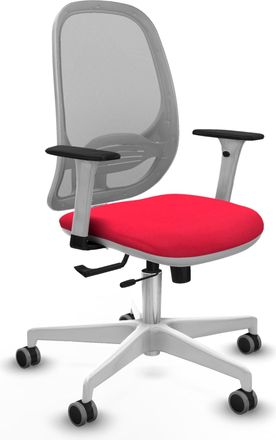 Piqueras y Crespo B&uuml;rostuhl, rot, mit 1D-Armlehnen, h&ouml;henverstellbare Lendenwirbelst&uuml;tze, ausgestattet mit Syncro/Traslack und Schneideschaum, mit Rollen von 65 mm, Par