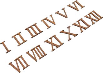 Valiclud 12 St&uuml;ck Teiliges Holz r&ouml;mische Ziffern f&uuml;r DIY Uhrenziffern Reparatur Uhrensupplies Installieren und Robust f&uuml;r Wanduhr Wohnraum Uhrwerk Zubeh&ouml;r