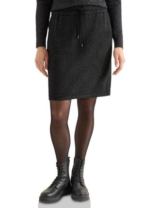 Cecil Damen 3610190 Gemusterter Jogg-Skirt, Schwarz, S