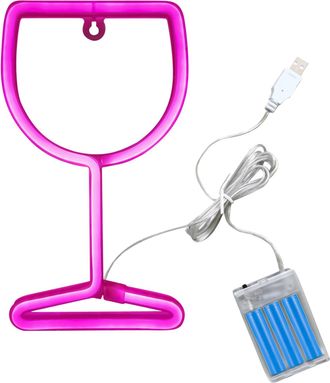 Generico LED-Schild, Neonschild f&uuml;r Cocktails, Dekoration f&uuml;r Weinglas, f&uuml;r Zuhause, Schlafzimmer, Wohnzimmer, K&uuml;che, Bar, B&uuml;ro, Restaurant, Party, Treffen, Wa