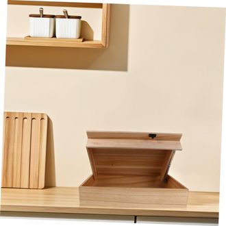 Garneck Holz Wandregal Hängeregal mit Stauraum Vielseitiges Schwebendes Regal für Wohnzimmer Bad Schlafzimmer Natürliche Holzoptik Einfache Montage Platzspare