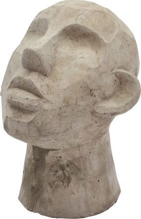 Villa Collection Talvik Kopf Figur Deko, Dekorative Skulptur aus Beton/Zement, Skandinavische Deko Modern, 16 x 18 x 23 cm, Grau