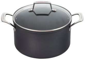 LE CREUSET Le Creuset Essential Suppentopf aus Keramik, antihaftbeschichtet, mit Glasdeckel, 6,3 qt