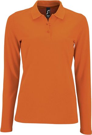 SOLS Sols Damen Pique-Polo-Shirt, lang&auml;rmlig (L) (Orange)
