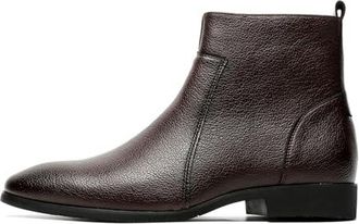 Generic Bottines Chelsea pour homme avec fermeture &eacute;clair lat&eacute;rale, antid&eacute;rapantes, bout pointu, bottines courtes confortables &agrave; talon bas bottes de cowboy oc